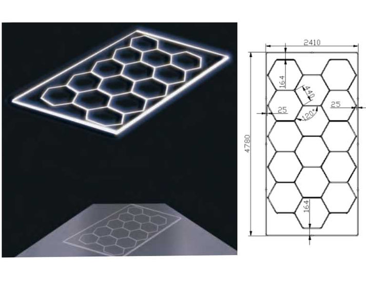 LED Hexagonal Garage Lighting Kit 240V | GTools 2024