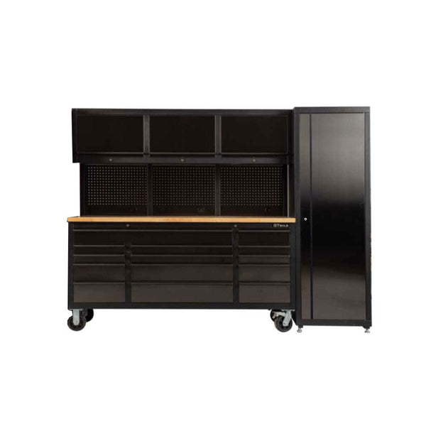GTX 2.4M Black Gloss Tinted Tool Box With Tall Cabinet Combo | GTools 2025
