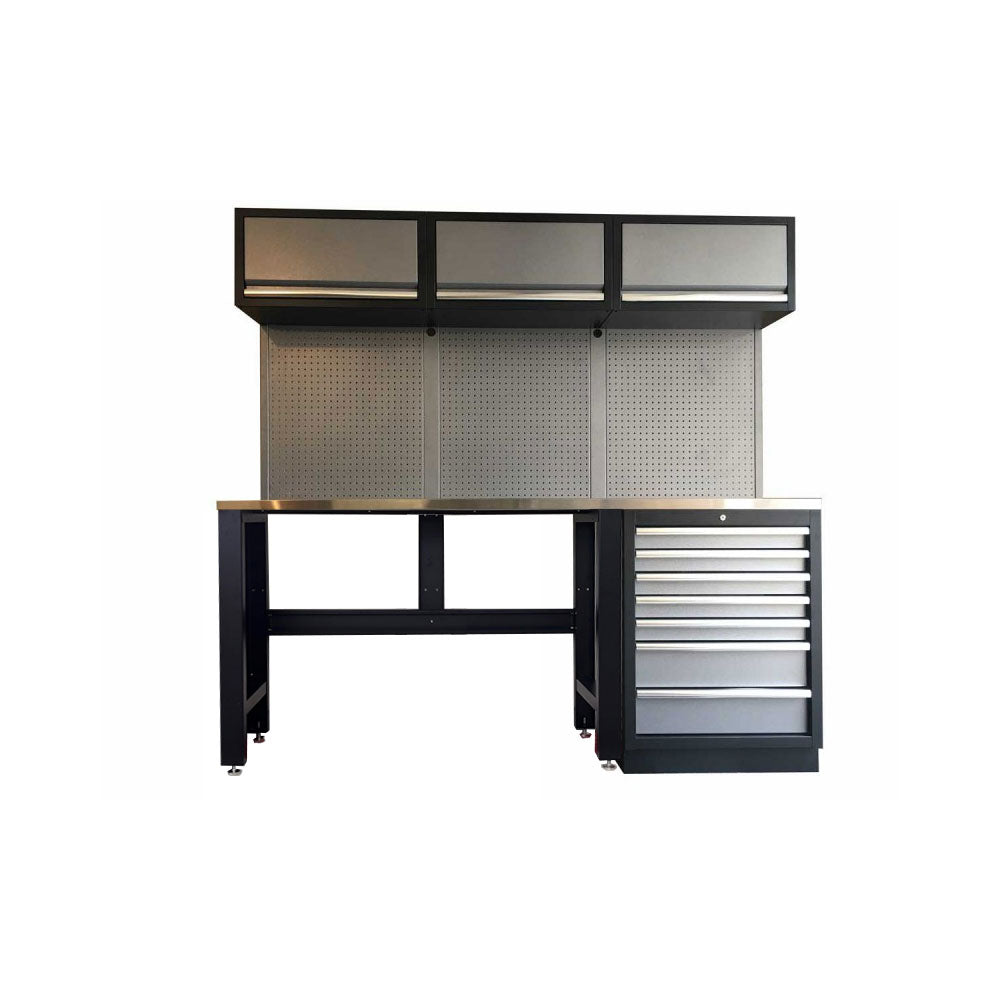 2m Hobby Workbench Storage Set | Drawers Pegboard Cabinet Combo