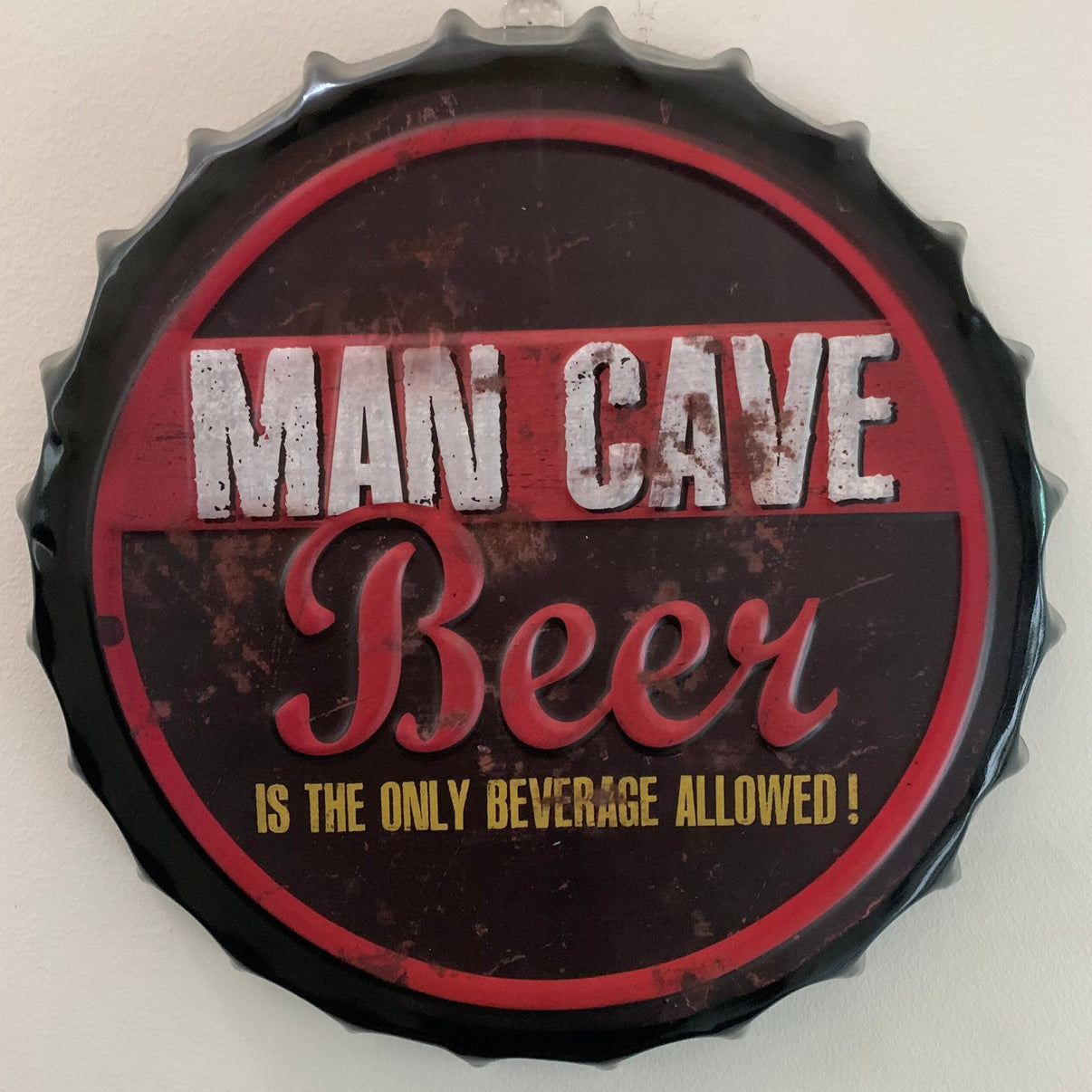 Man Cave Beer Metal Tin Sign 35cm | Vintage Wall Decor
