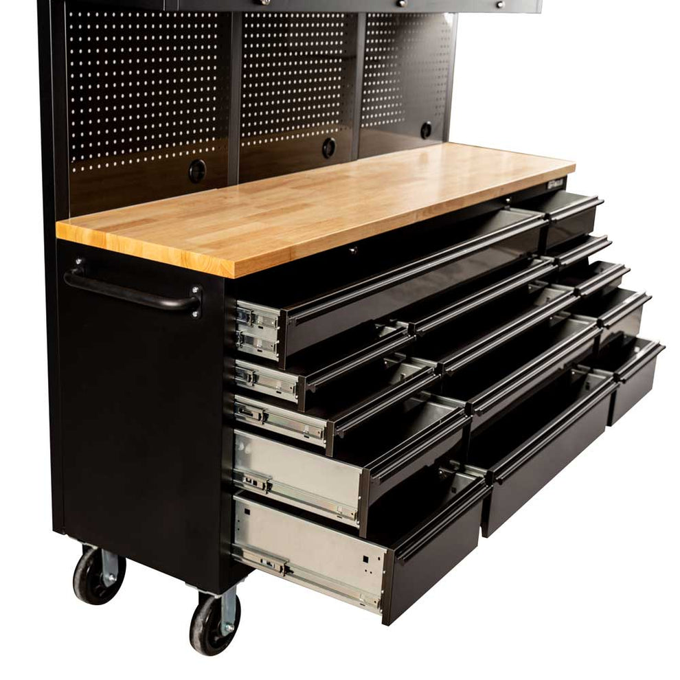 GTX 3.6M Black Gloss Tinted Tool Chest & Workbench with Double Door ...